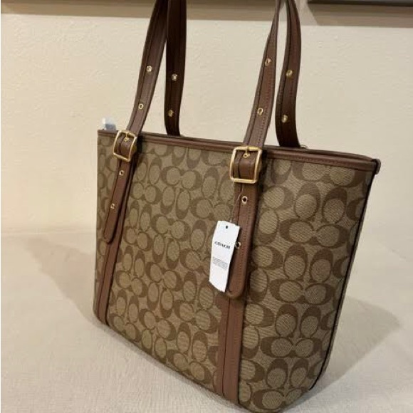 Coach | Bags | Coach Signature Canvasleather Ashton Tote Shoulder Bag ...